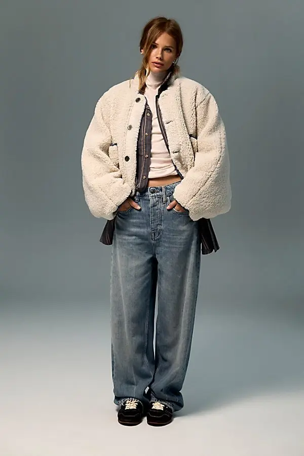 Free People We The Free Hawthorne Reversible Cocoon Jacket - Iris Combo