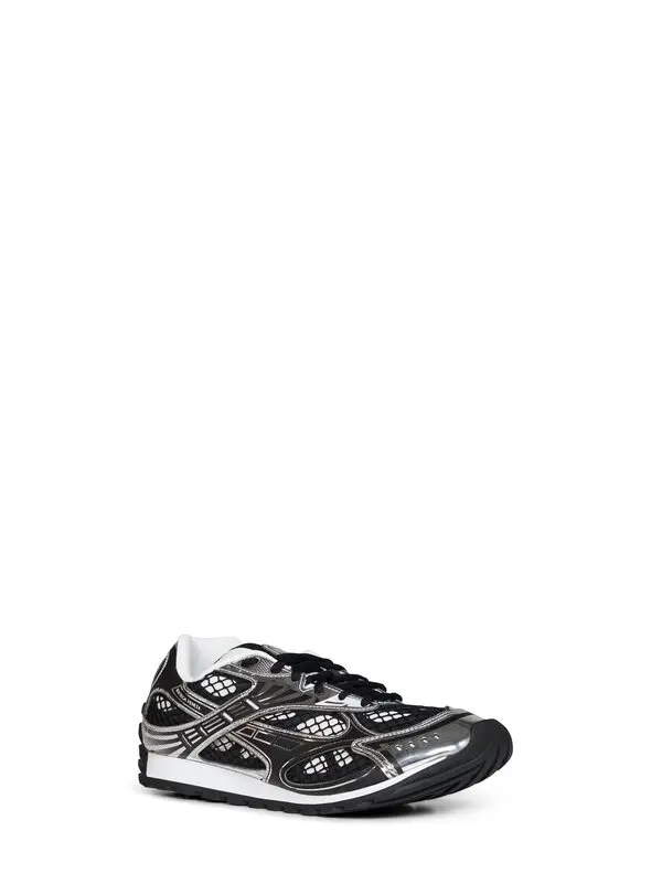 Bottega Veneta Black And Silver Lightweight Technical Fabric And Mesh Orbit Sneakers