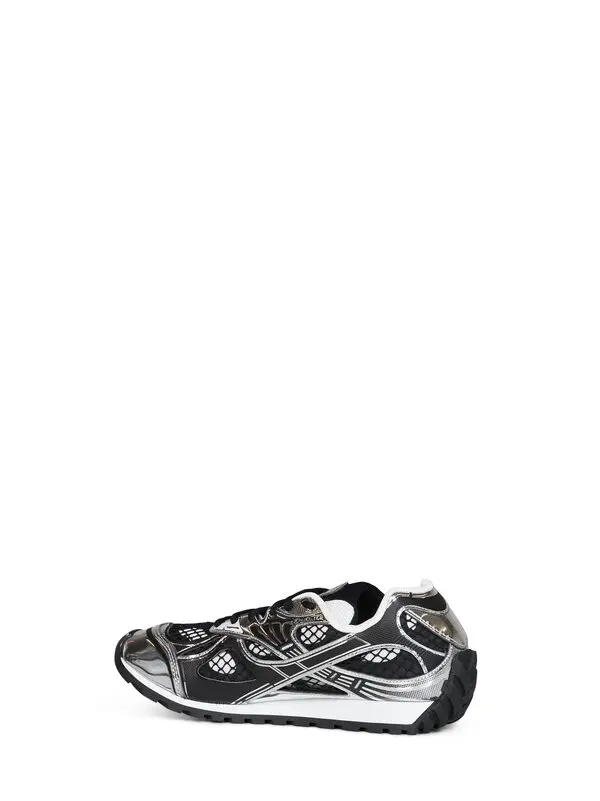 Bottega Veneta Black And Silver Lightweight Technical Fabric And Mesh Orbit Sneakers