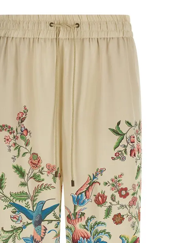 Etro Flora And Fauna Printed Trousers - Cream