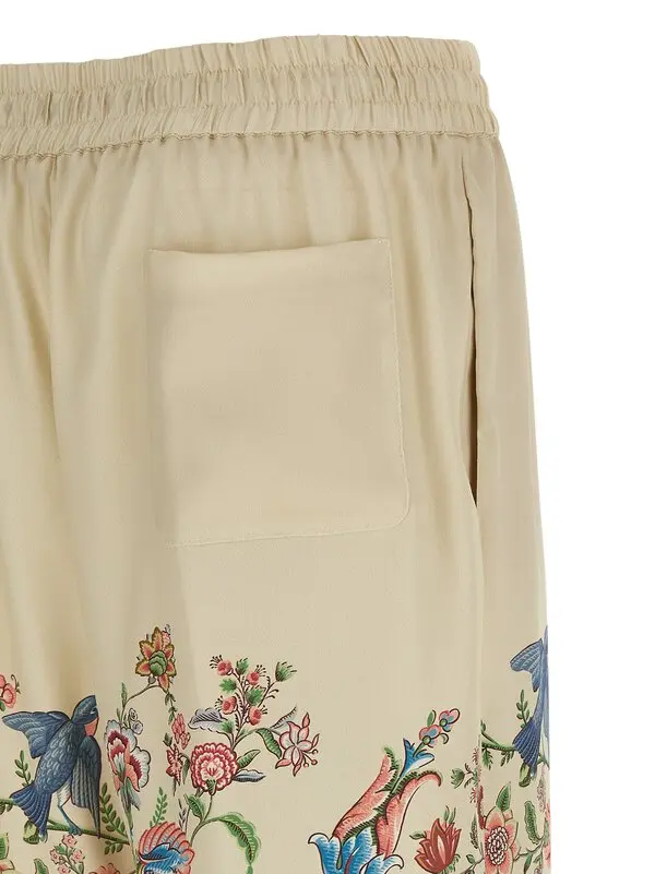 Etro Flora And Fauna Printed Trousers - Cream