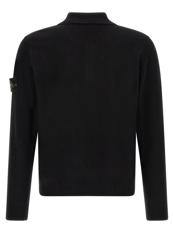 Stone Island Badge Polo Shirt - Black