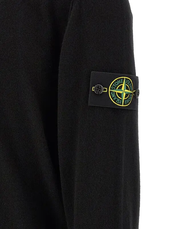 Stone Island Badge Polo Shirt - Black
