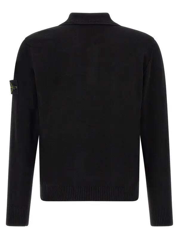 Stone Island Badge Polo Shirt - Black