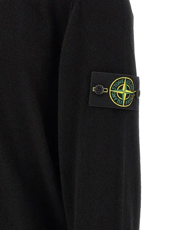 Stone Island Badge Polo Shirt - Black
