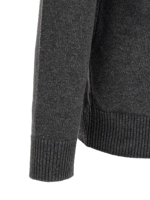 Stone Island Crew Neck Wool Blend Sweater - Gray