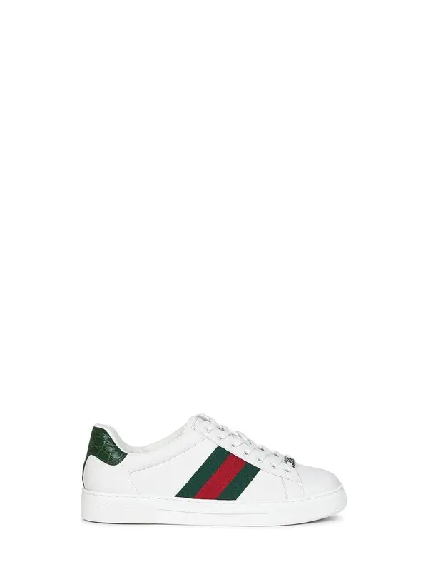 Gucci White Leather Ace Sneakers - Multicolor