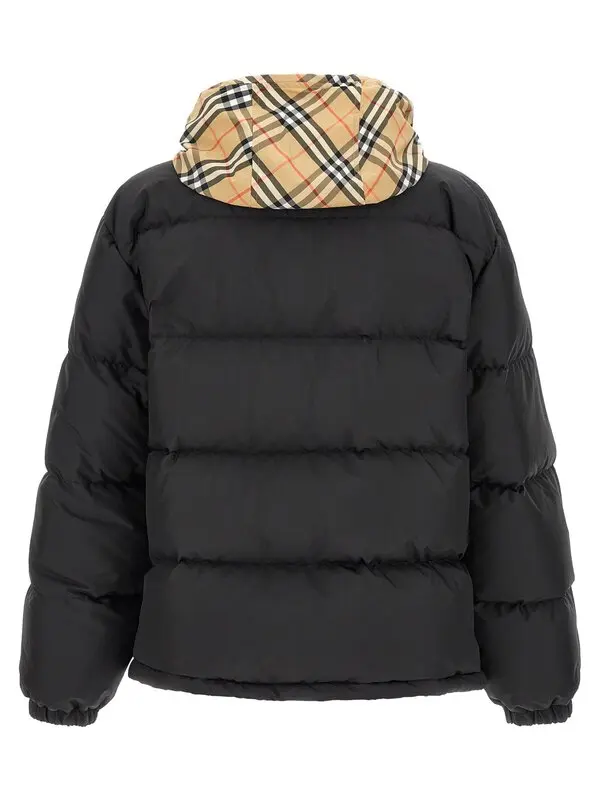 Burberry Snowdon Down Jacket With Check Detail