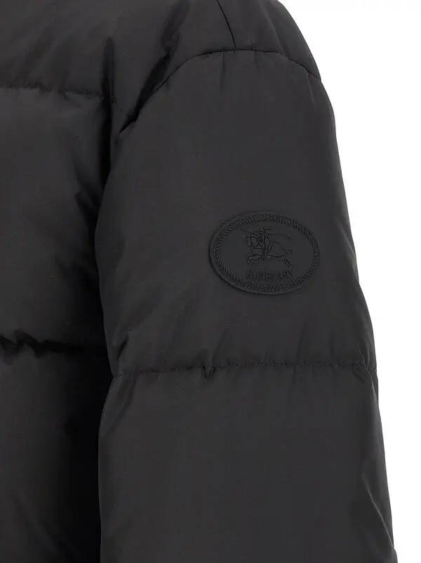 Burberry Snowdon Down Jacket With Check Detail