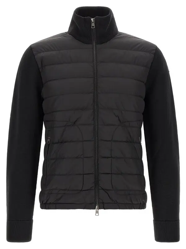 Moncler Quilted Down-filled Cardigan - Black
