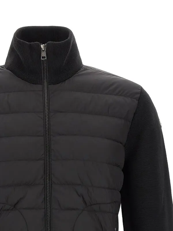 Moncler Quilted Down-filled Cardigan - Black