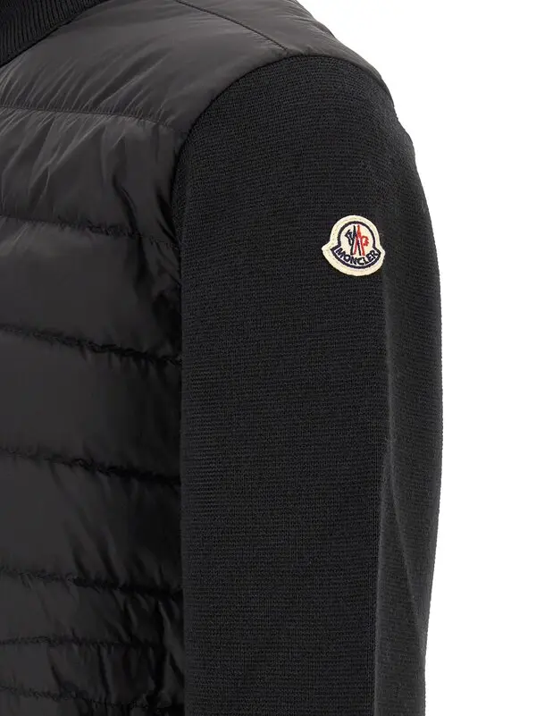 Moncler Quilted Down-filled Cardigan - Black
