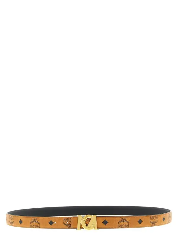 Mcm Logo Buckle Belt - Brown