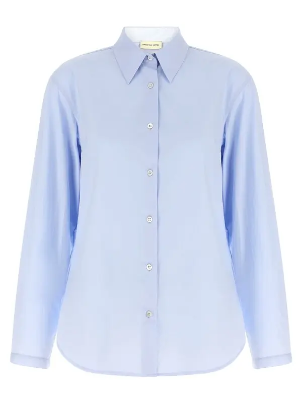 Dries Van Noten Chloris" Embroidered Cuff Shirt - Blue