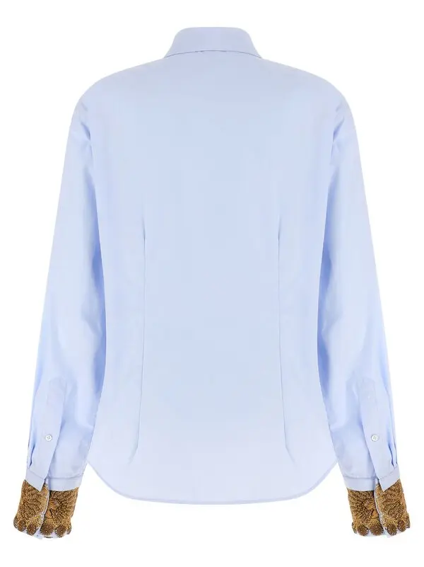 Dries Van Noten Chloris" Embroidered Cuff Shirt - Blue