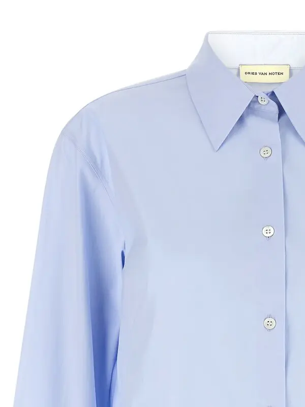 Dries Van Noten Chloris" Embroidered Cuff Shirt - Blue