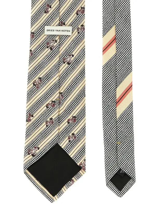 Dries Van Noten Silk Jacquard Tie With Floral Motifs - Multicolor