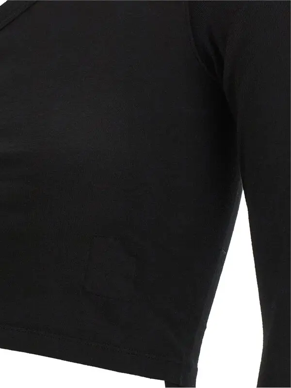 Rick Owens Ziggy One-shoulder Cropped Top With Ribbon Detail - Black