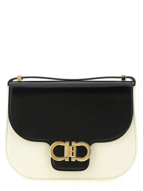FERRAGAMO North-south Double Gancini Crossbody Bag - Multicolor
