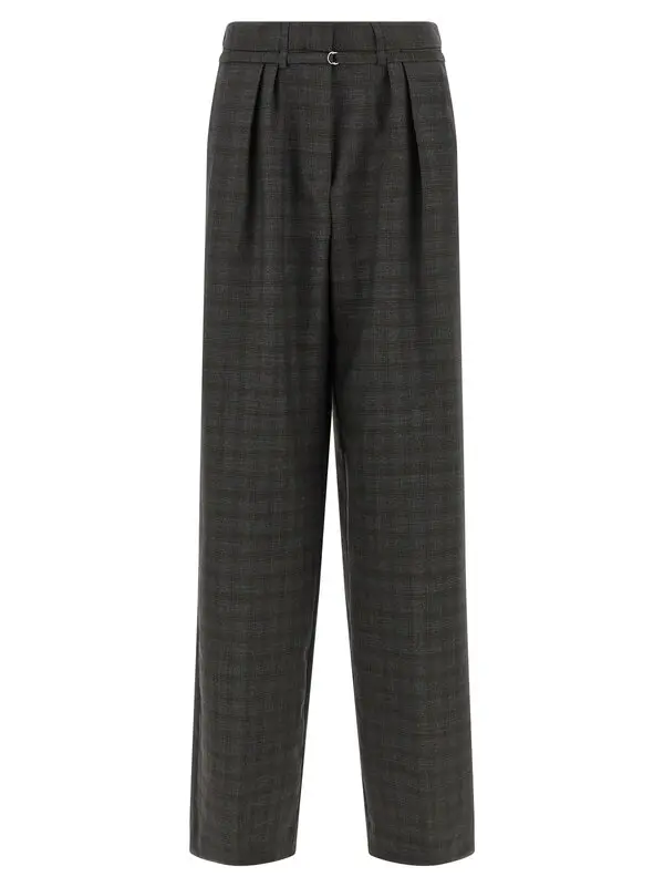 Dries Van Noten Peacha Plaid Wool Trousers - Gray