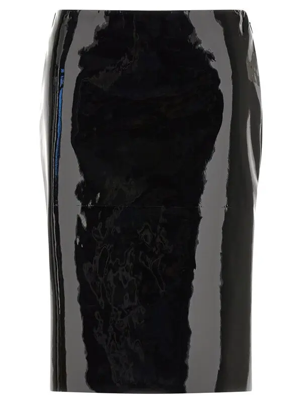 FERRAGAMO Patent Leather Pencil Skirt - Black