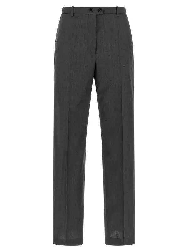JIL SANDER Tailored Wool & Mohair Trousers - Gray