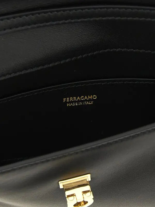 FERRAGAMO Harley Gancini Clutch - Black