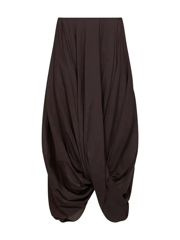 TOTEME Walnut Jersey Asymmetric Cocoon Skirt