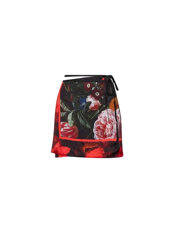 Dries Van Noten Flemish Painting-print Viscose Wrap Mini Skirt - Multicolor