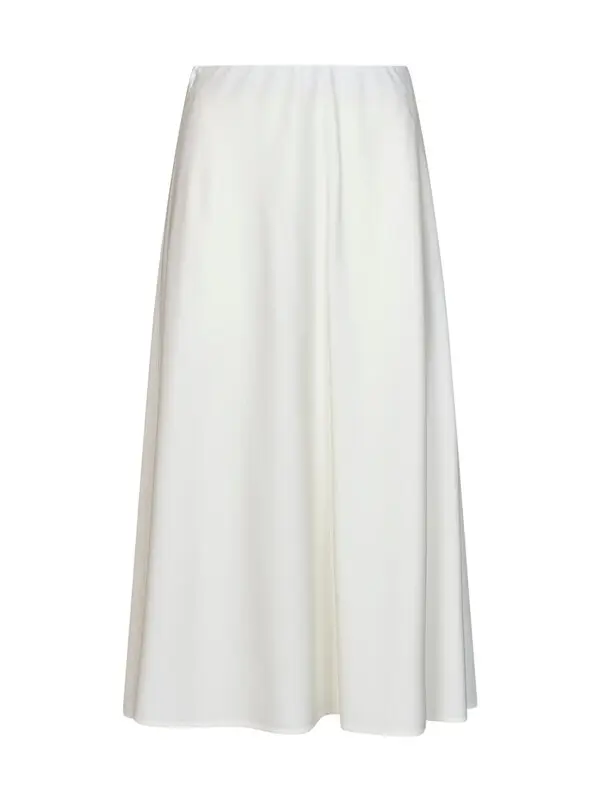 Brunello Cucinelli White Twill Flute Skirt - Multicolor