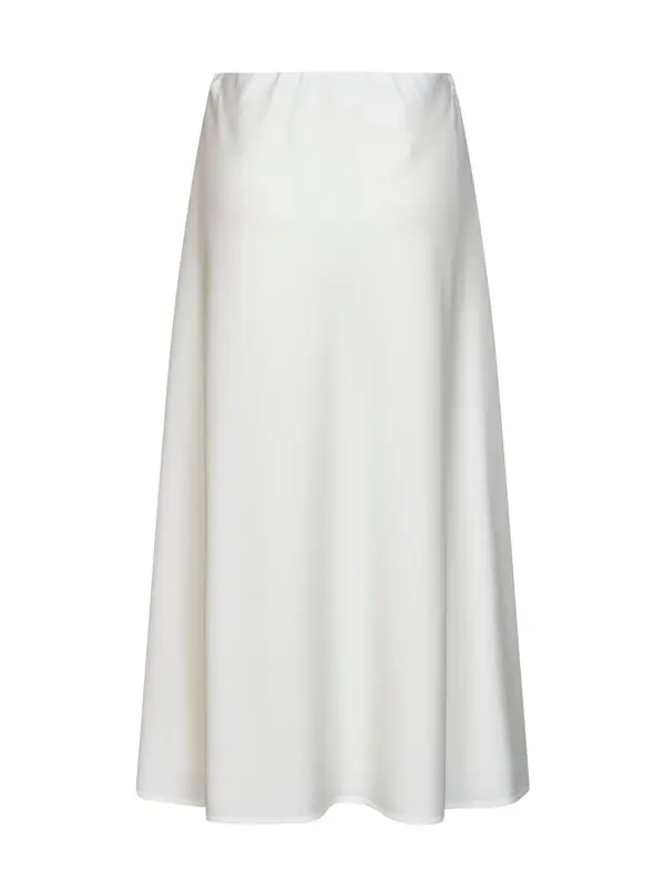 Brunello Cucinelli White Twill Flute Skirt