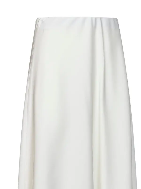 Brunello Cucinelli White Twill Flute Skirt