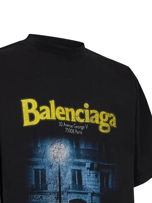 Balenciaga Washed Black The Address Medium Fit T-shirt