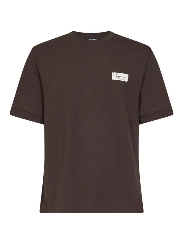 Jacquemus Dark Brown Cotton Piqué The Montaigne T-shirt