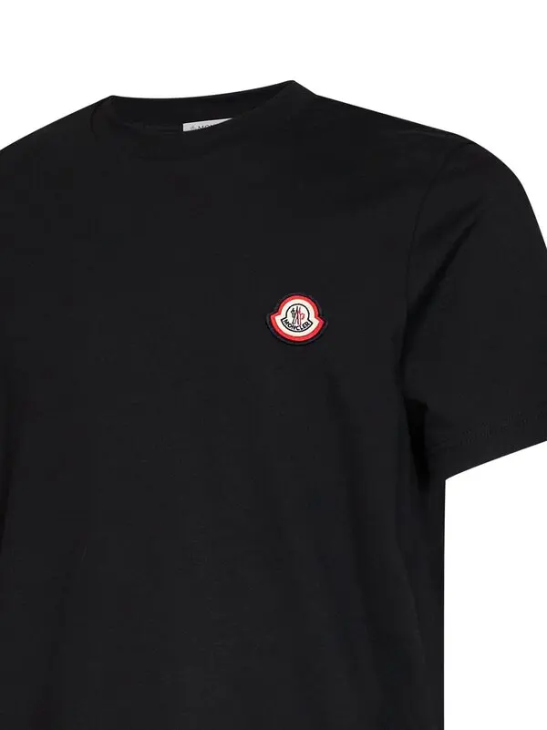 Moncler Black Cotton Jersey T-shirt With Logo - Multicolor