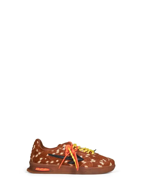 Off-White Brown Printed Calf Hair End Of Play Sneakers - Multicolor