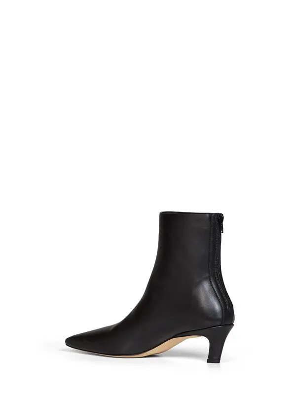 TOTEME Black Soft Nappa Leather Mid-heel Ankle Boots