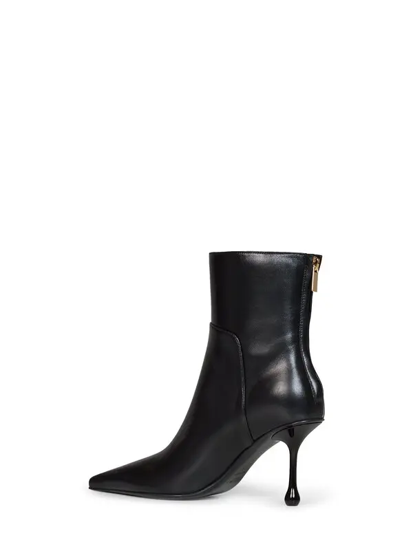 JIMMY CHOO Black Nappa Leather Pointed Toe Ankle Boots - Multicolor
