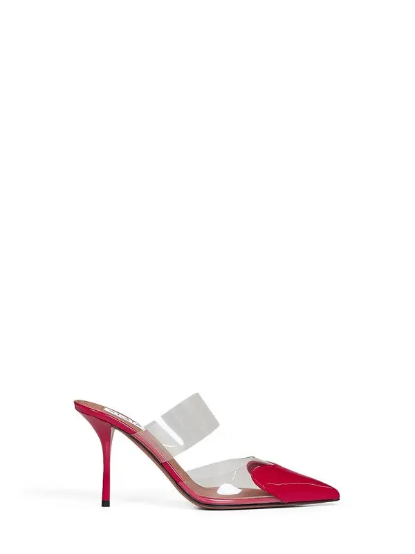 Alaïa Raspberry Pvc And Patent Leather Le Cœur Mules - Multicolor