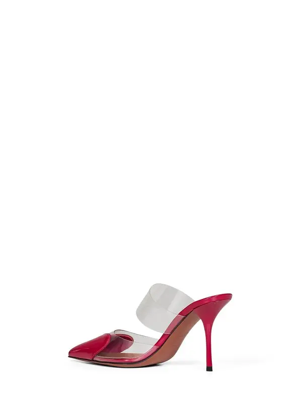 Alaïa Raspberry Pvc And Patent Leather Le Cœur Mules