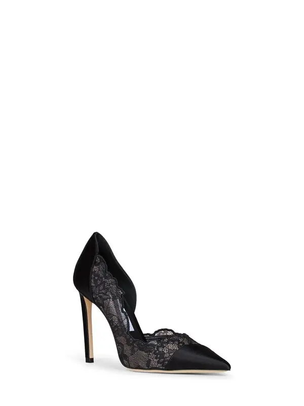 JIMMY CHOO Brigitte 100 Black Lace And Satin Pumps - Multicolor