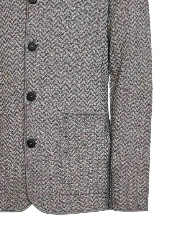 Giorgio Armani Grey Asv Chevron Ottoman Viscose Blend Jacket