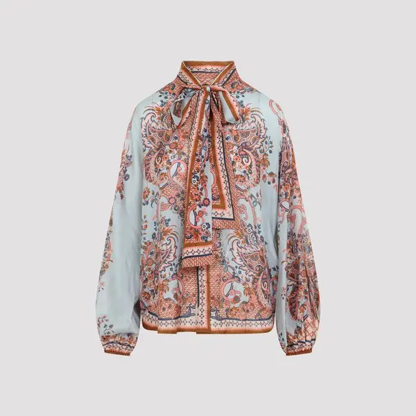 Zimmermann Aster Tie-neck Silk Blouse - Multicolour