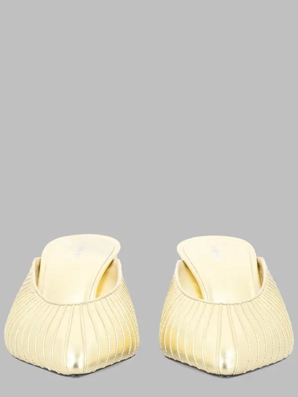 Versace Tone Leather Sandals Made In Italy - Gold