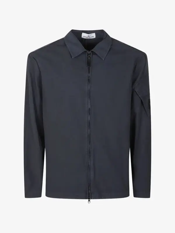 Stone Island Zip-front Overshirt For - Navyblue