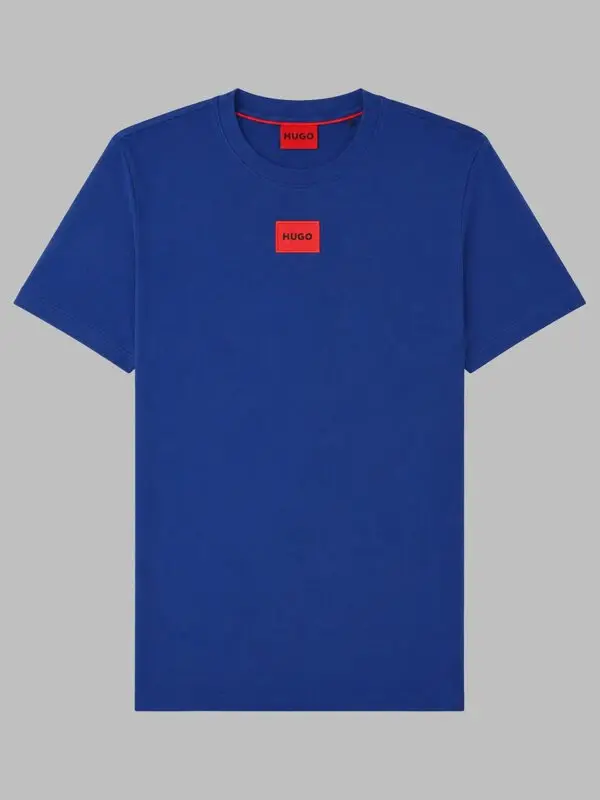 Hugo Cotton Logo Patch Crewneck T-shirt