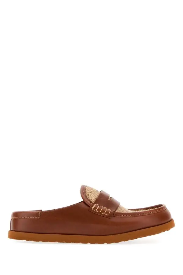 BIRKENSTOCK Raffia And Nappa Leather Naples Slippers - Multicoloured
