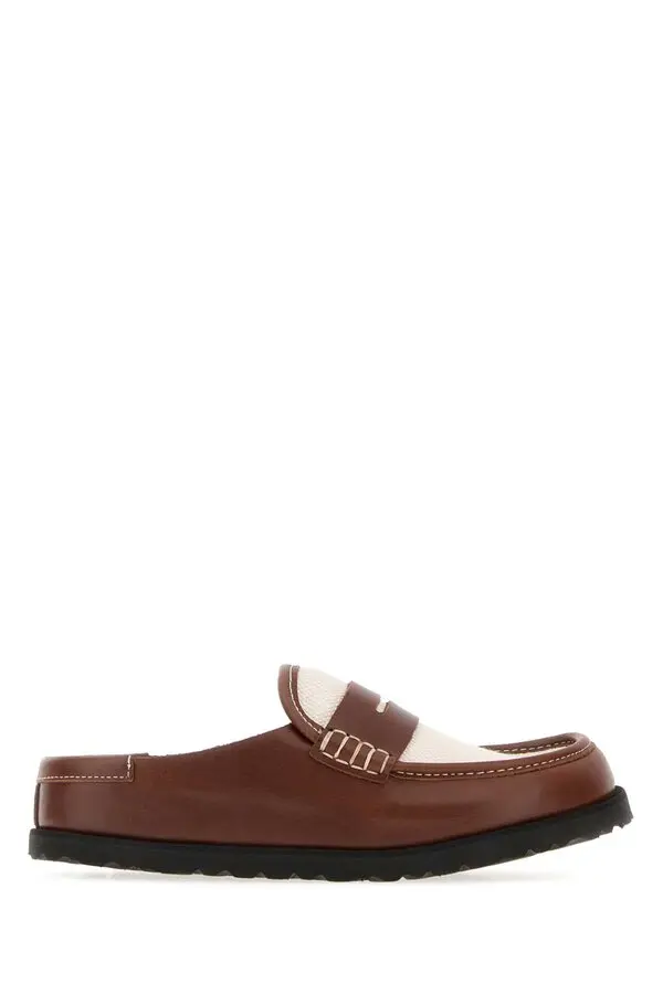 BIRKENSTOCK Two-tone Canvas And Nappa Leather Naples Mules - Multicoloured