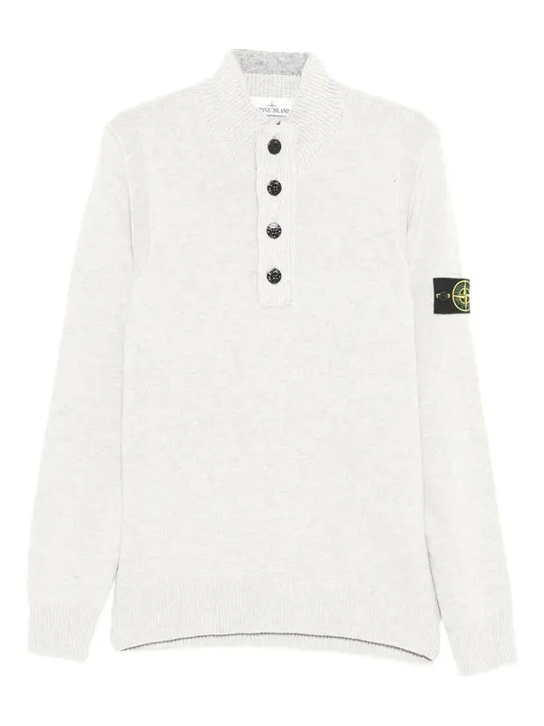 Stone Island Full Rib Cotton Bouclé Hooded Zip-up Jumper - Ivory