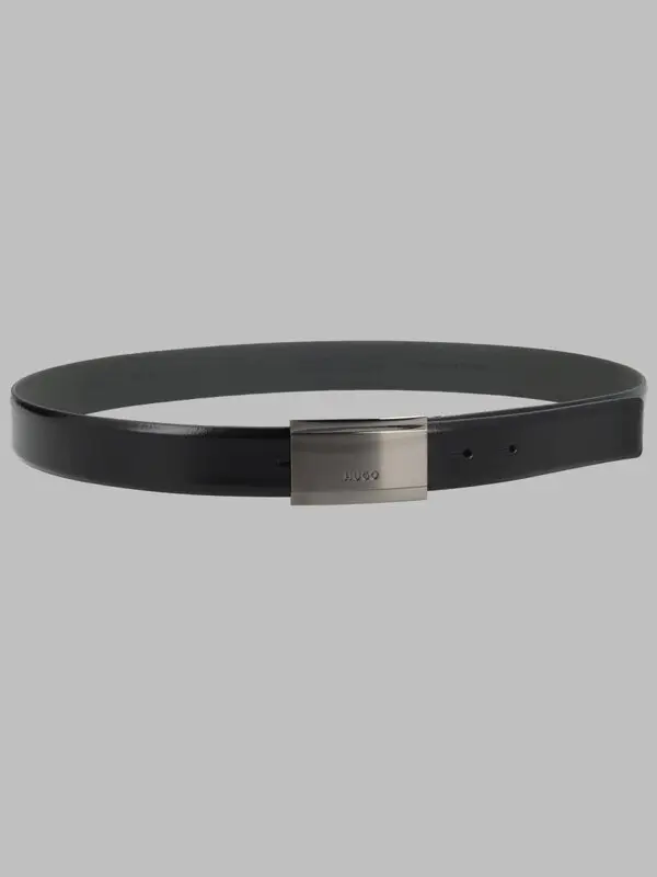 Hugo Slim Leather Belt For - Black